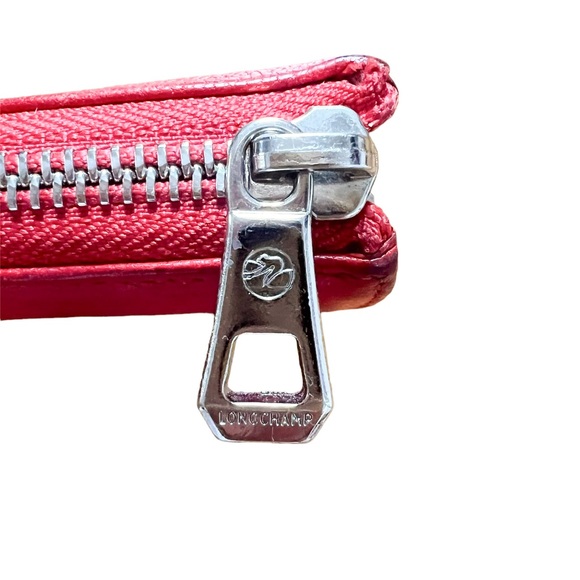 Longchamp | Bags | Longchamp Le Pliage Cuir Red Leather Wallet | Poshmark